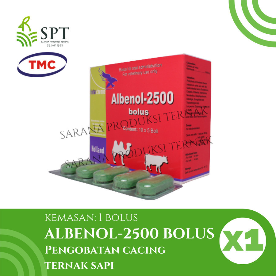 Jual ALBENOL 2500 1 BOLUS OBAT CACING TERNAK SAPI TMC | Shopee Indonesia