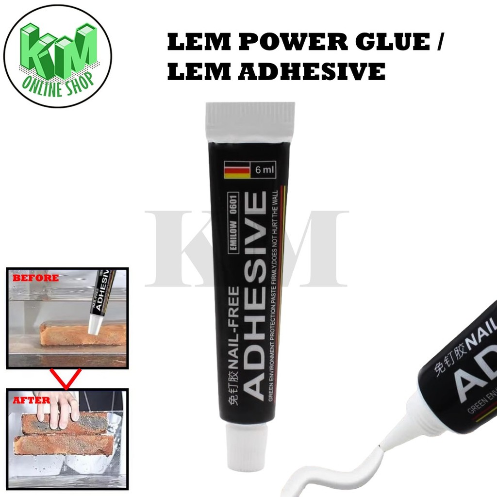Jual Lem Adhesive 6 ML Anti Bor Nail Free Strong Serbaguna Power Glue ...