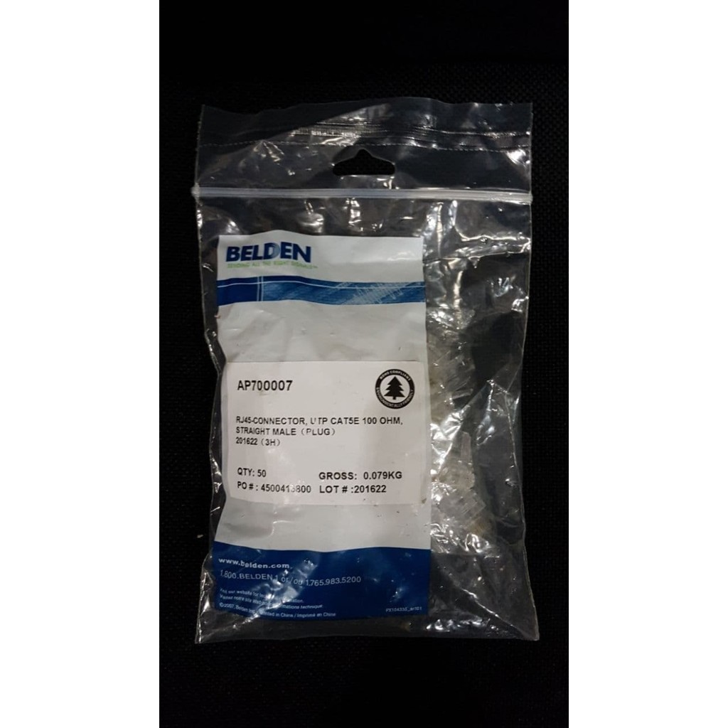 Jual Belden RJ45 Connector Cat.5 (Konektor RJ-45 Cat5 : AP700007 ...
