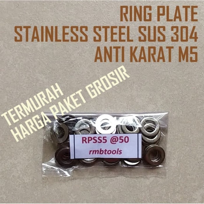 Jual (50pcs) M5 RING PLAT STAINLESS STEEL SUS 304 A2-70 WASHER PLATE M5 | Shopee Indonesia