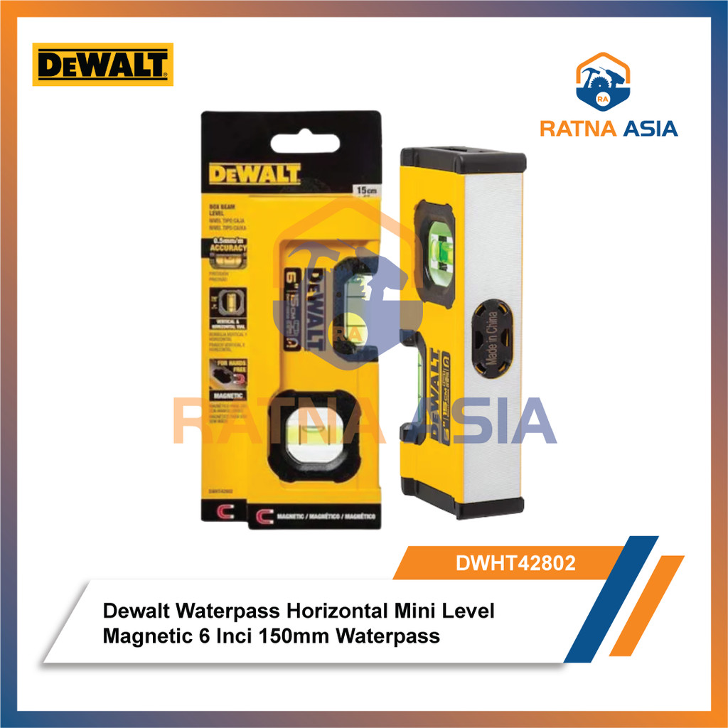 Jual Dewalt DWHT42802 Mini Magnetic Waterpass Level 150mm | Shopee ...