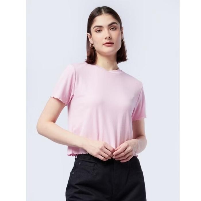 Jual EXECUTIVE BAJU ATASAN WANITA LENGAN PENDEK TEXTURE KNIT ORI - Pink ...