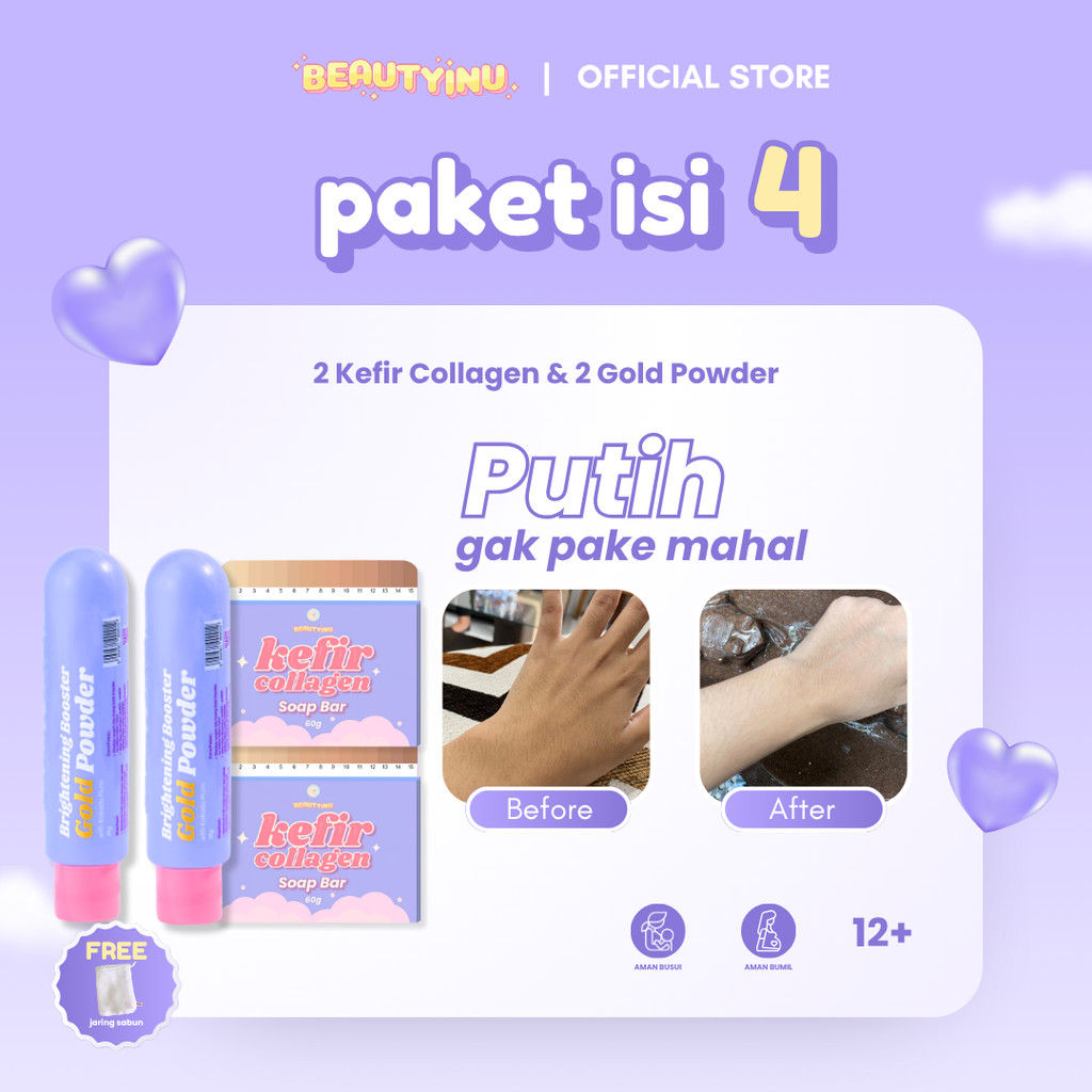 Jual [ISI 4] Beauytinu Kefir Collagen Soap Bar & Brightening Booster ...
