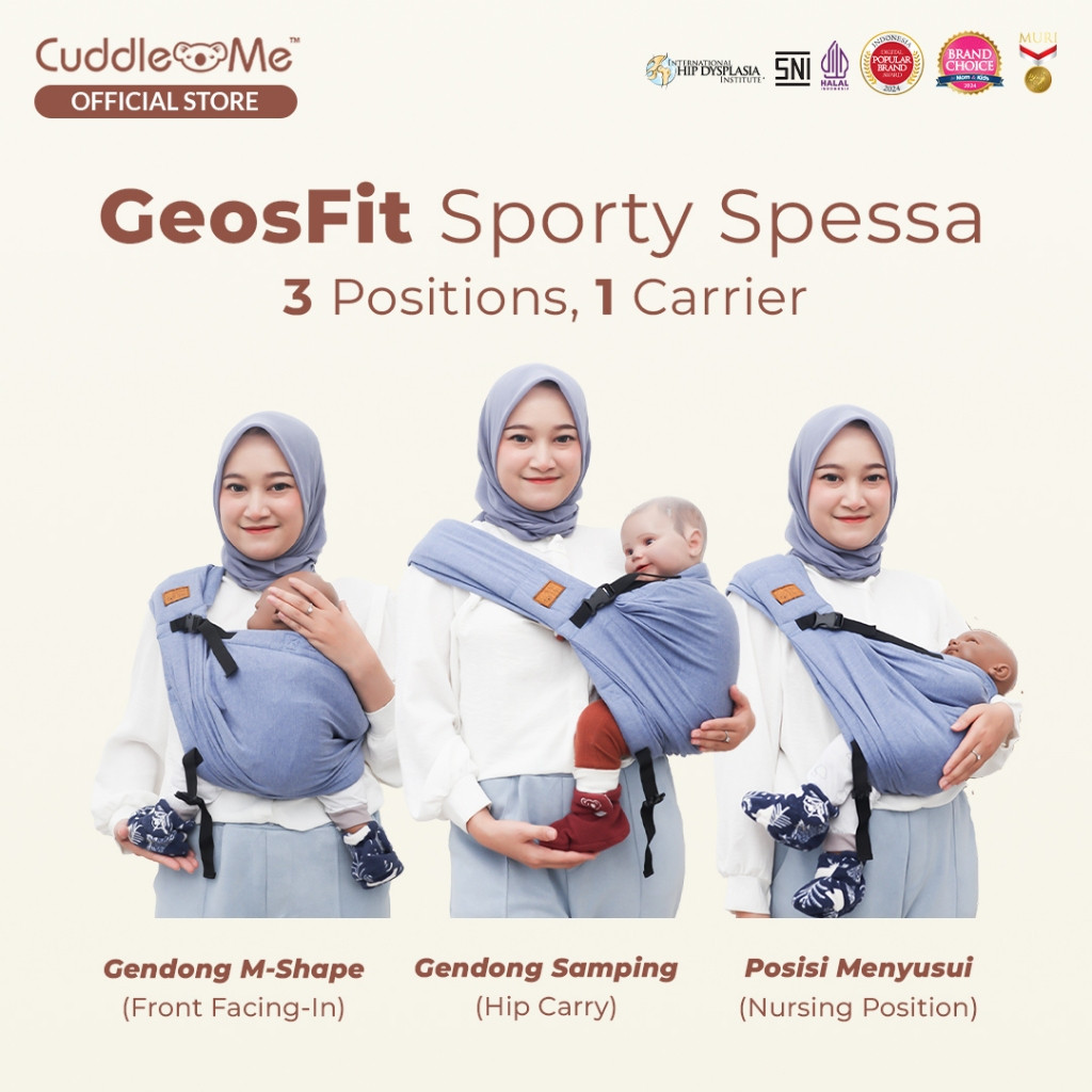 Jual CUDDLEME Gendongan Bayi - Geosfit Spessa Suport Posisi M-shape ...
