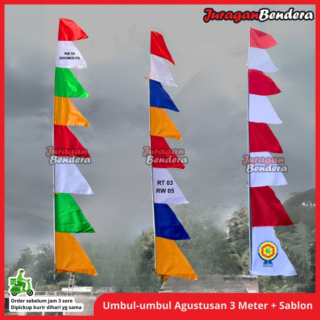 Jual Umbul - umbul 3 Meter Bisa Tambah Logo dan Tulisan Kabupaten ...