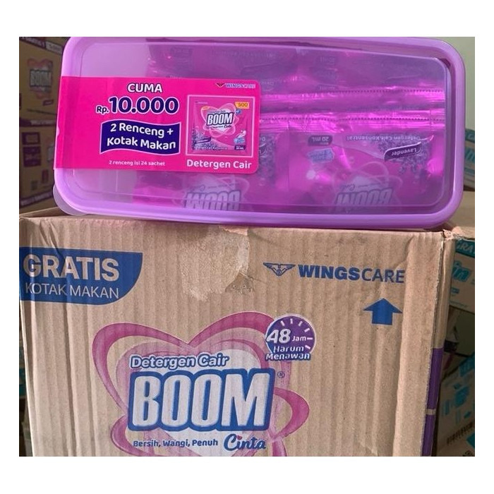 Jual BOOM LIQUID 20 ml DETERGEN CAIR 24 sachet Free Kotak | Shopee ...