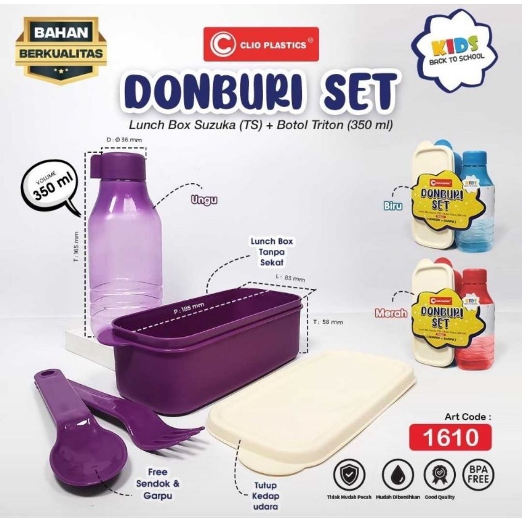Jual Kotak Makan Anak Botol Minum Sendok Garpu Kotak Bekal Set Tas Bekal Kotak Makan Anak Set ...