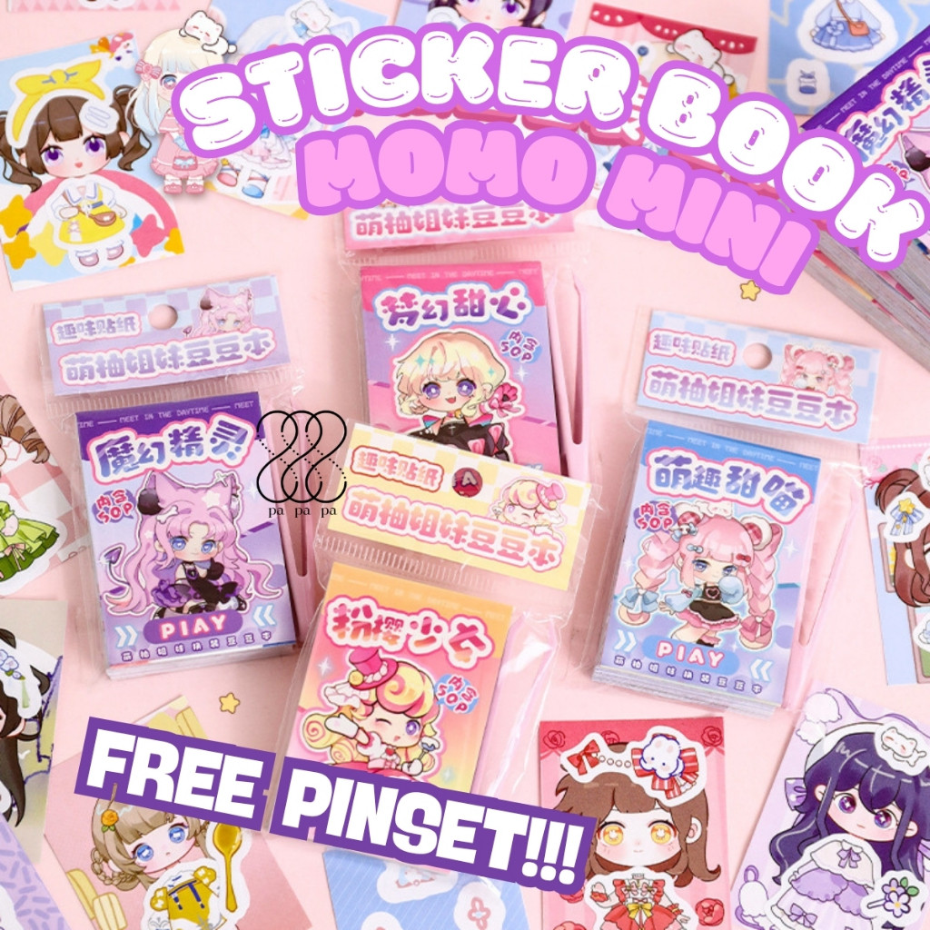 Jual Mainan Buku Stiker Edukatif Momo Mini Sticker Book DIY Cute Dress ...