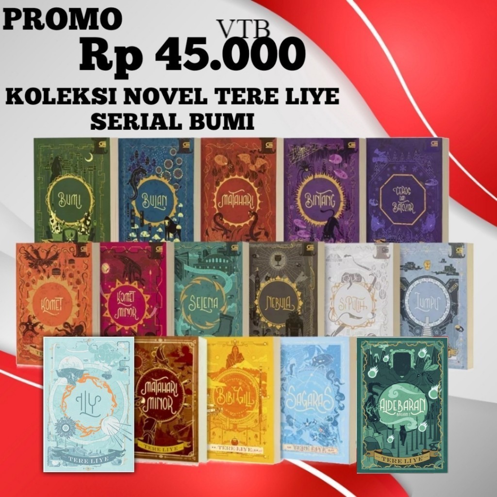 Jual Buku Novel Tere Liye Series Paket Serial Bumi Bulan Matahari ...