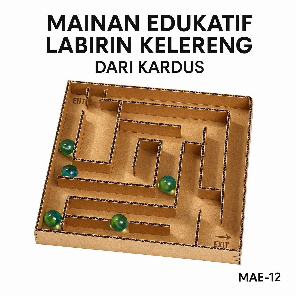 Jual Mainan Edukatif labirin kelereng dari kardus - Puzle motorik ...