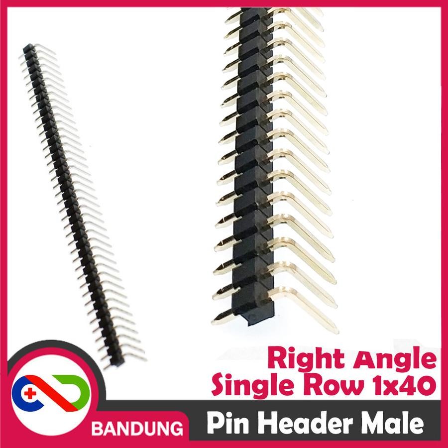 Jual PIN HEADER STRIP MALE SINGLE ROW 1X40 2.54MM RIGHT ANGLE L SHAPED ...
