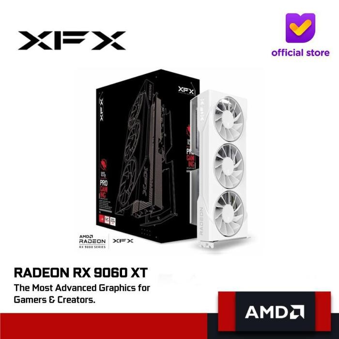 Jual XFX Swift AMD Radeon RX 9060 XT 16GB OC White Triple Fan Gaming ...