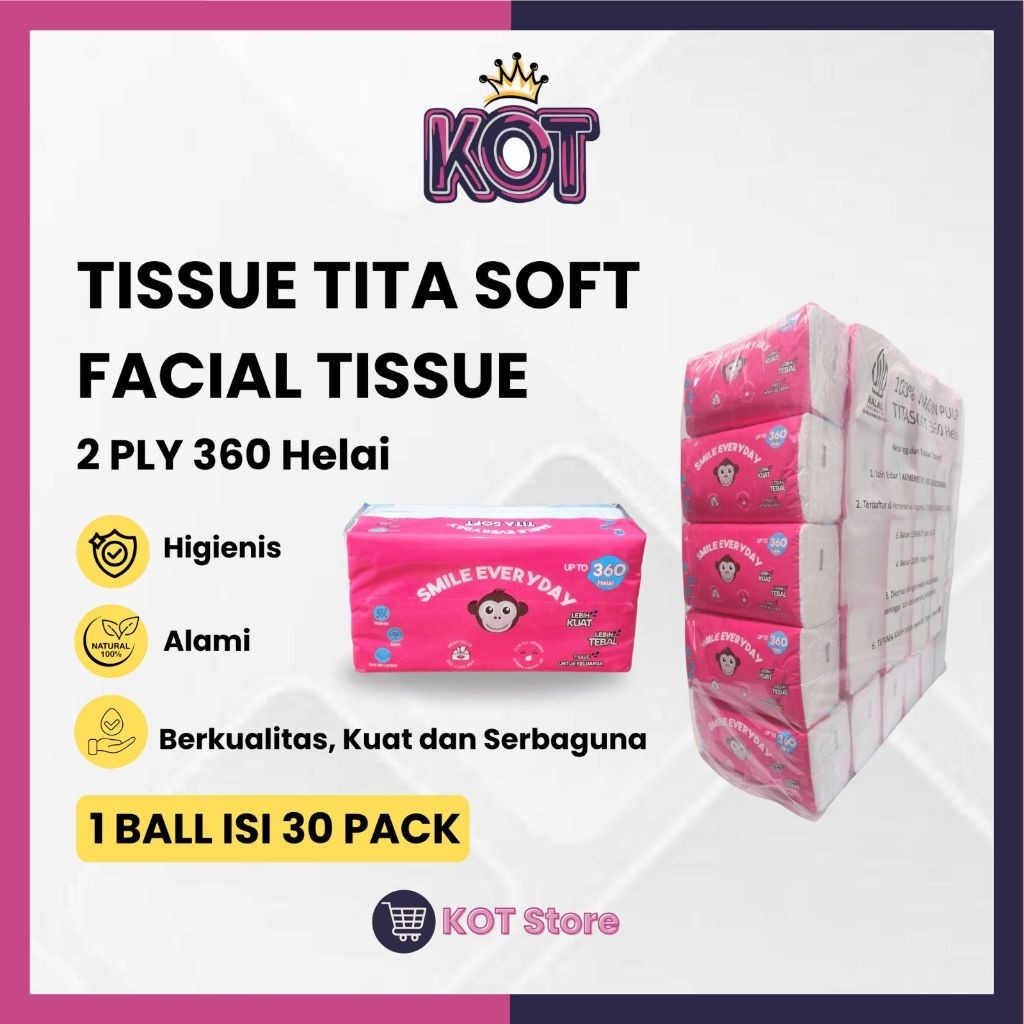 Jual GILISHOP 1 (SATU) BALL - TISSUE TITA SOFT FACIAL TISSUE 2 PLY 360 ...