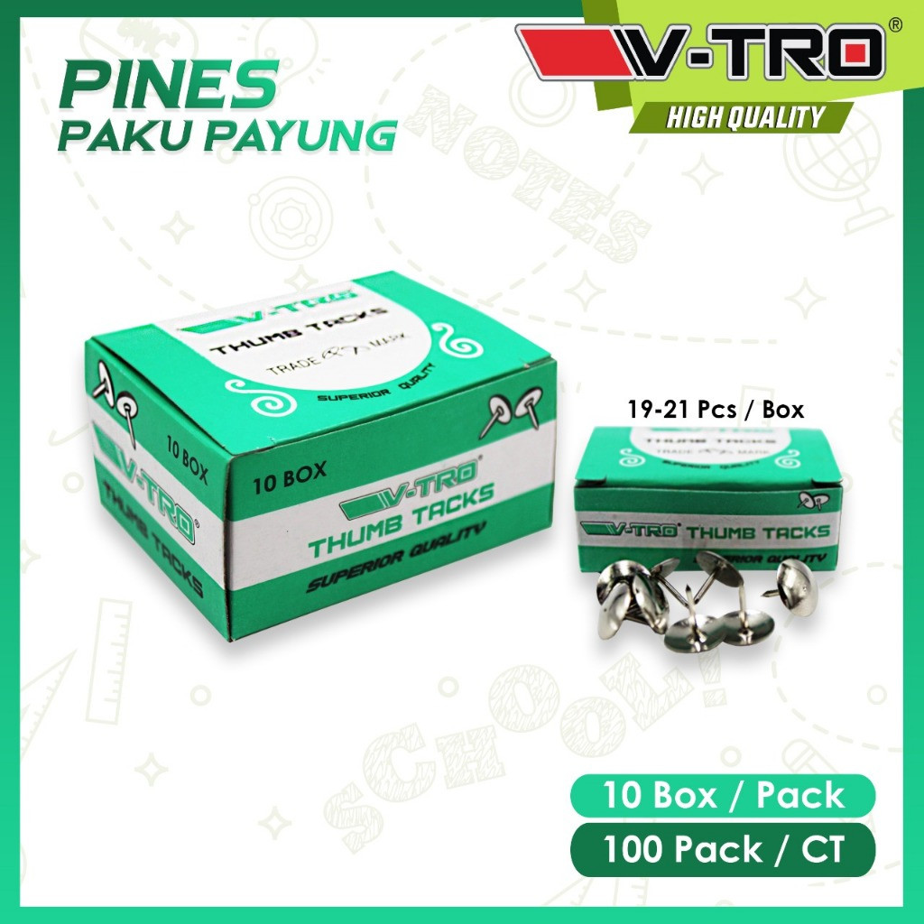 Jual Paku Pines Payung 1 Box | Thumb Tacks Warna / Paku Payung untuk ...