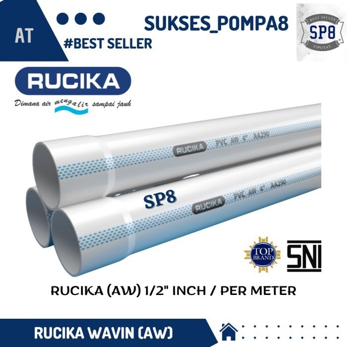 Jual Pipa PVC RUCIKA AW Standar 1/2" Inch / Pipa RUCIKA Permeter | Shopee Indonesia