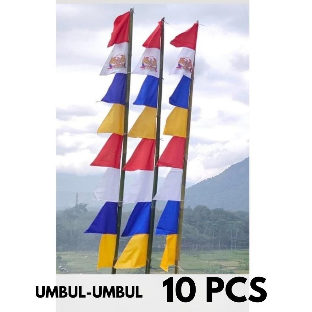 Jual 10 PCS BENDERA UMBUL-UMBUL ZIG ZAG/GERGAJI 8 MATA MERAH PUTIH/WARNA WARNI POLOS/ LOGO ...
