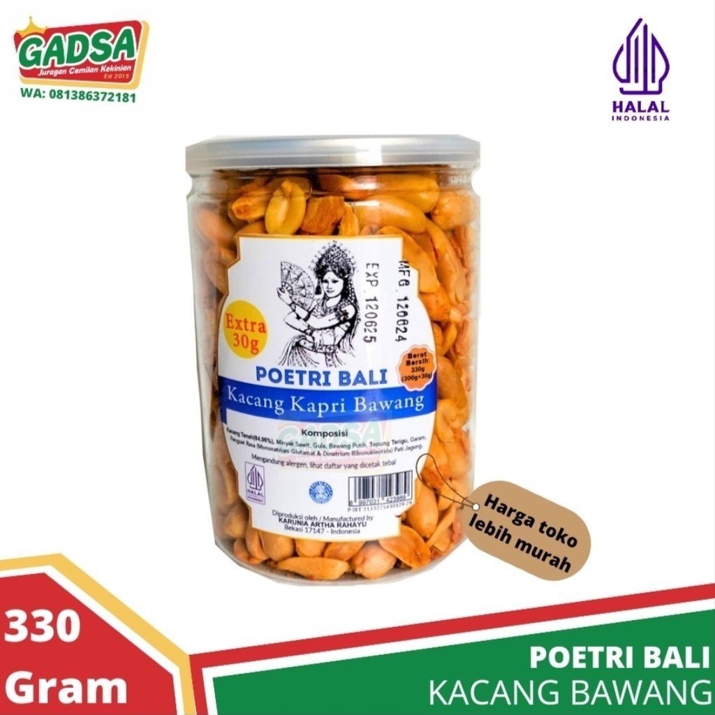Jual Kacang Bawang Poetri Bali Toples Kacang Kapri Garing | Shopee ...