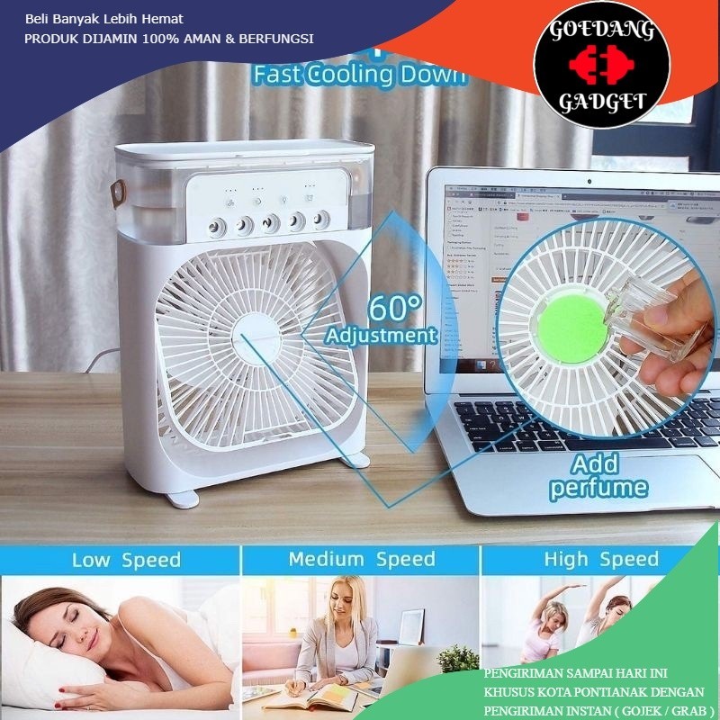 Jual (CEK WARNA) MINI COOLING FAN KIPAS HUMIDIFIER KOTAK PERSEGI ...