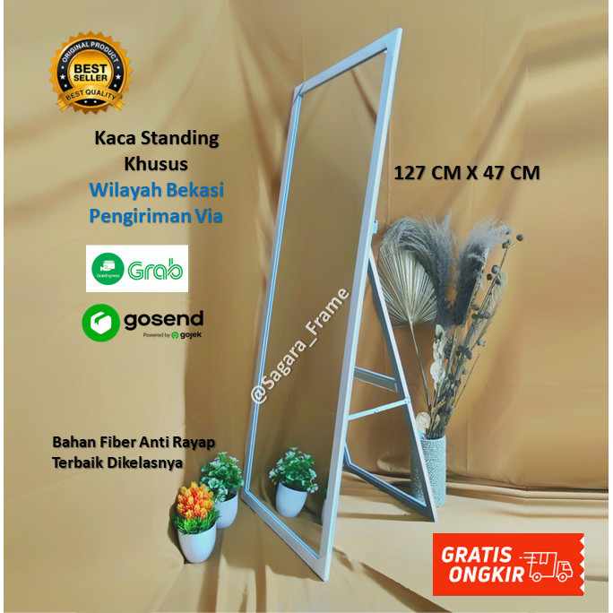 Jual Cikarang Standing Mirror Aesthetic Kaca Standing Full Body127 X 47 ...