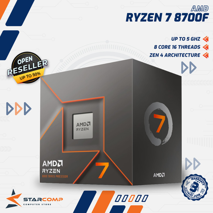 Jual AMD Ryzen 7 8700F AM5 Up To 5.0Ghz Cache 16MB Box | Shopee Indonesia