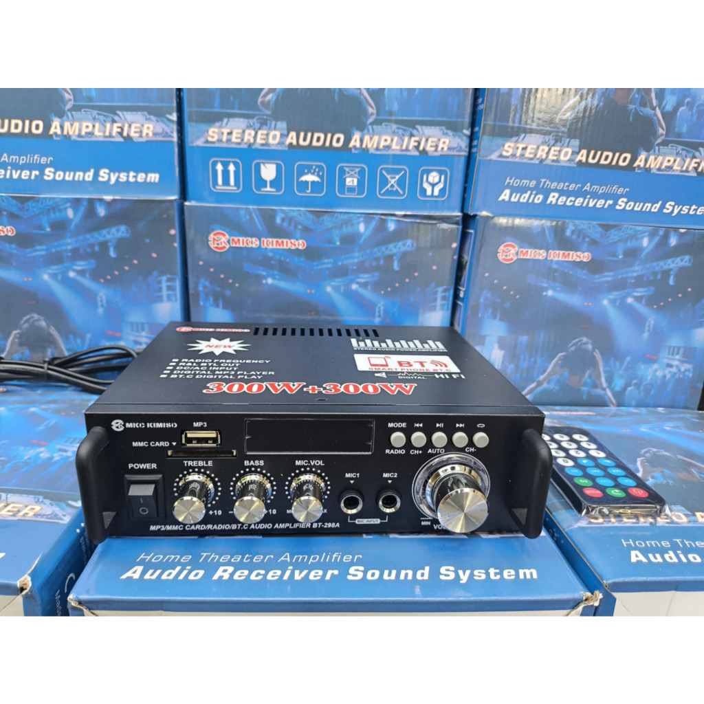 Jual MT Amplifier BT-298A Bluetooth EQ Audio Ampli 300+300 Watt Karaoke ...
