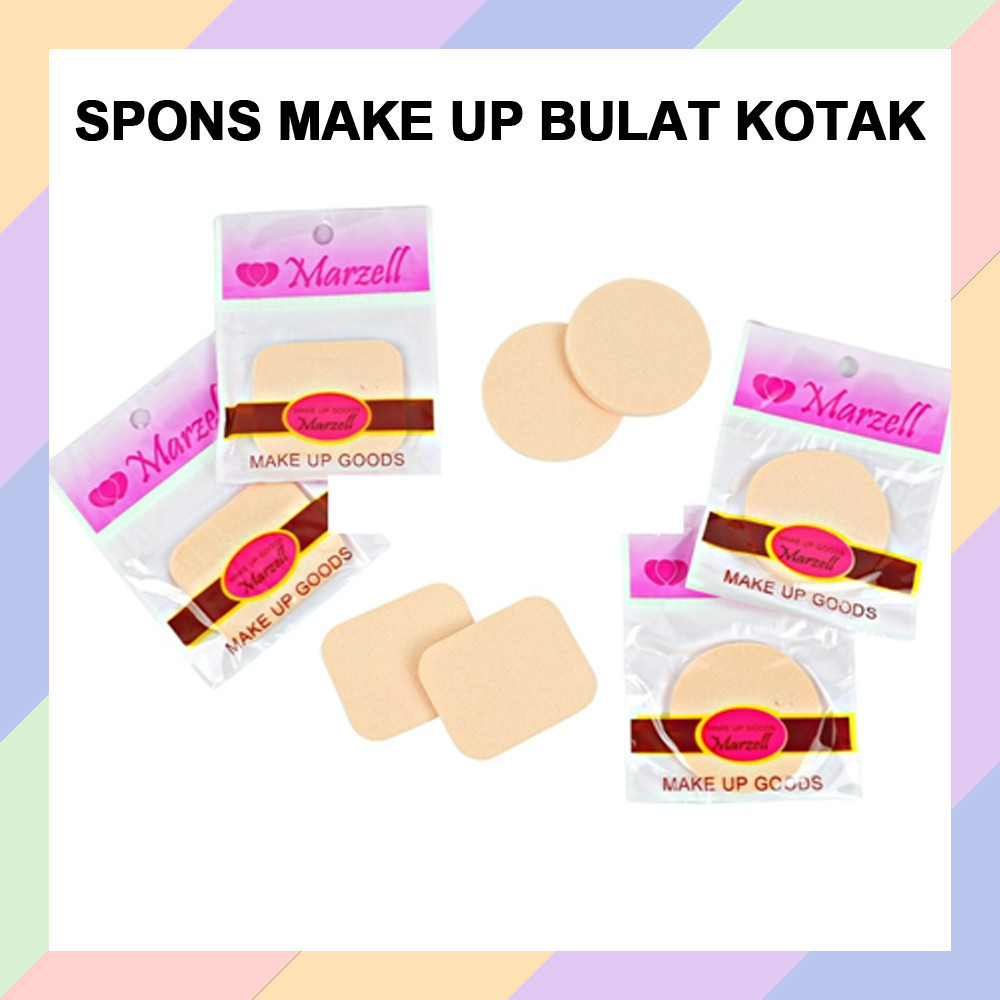 Jual AU09 Spons MAKE UP KOTAK BULAT Spon Bedak Beauty Sponge Blender ...
