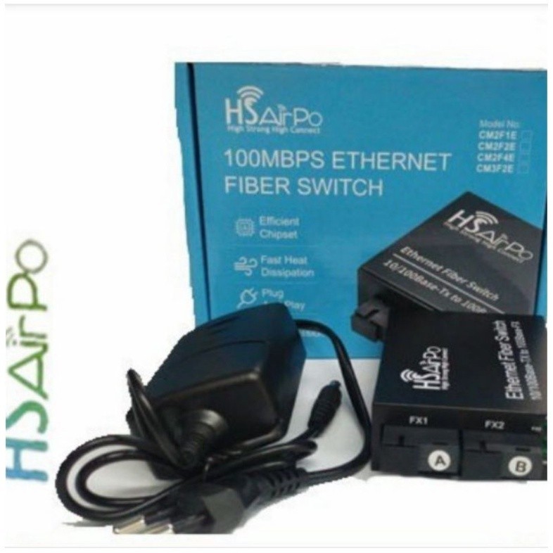 Jual HSAirPo CM2F2E 2 Fo 2 Lan Media Converter Fiber Optik 2Fo 2Lan HS ...