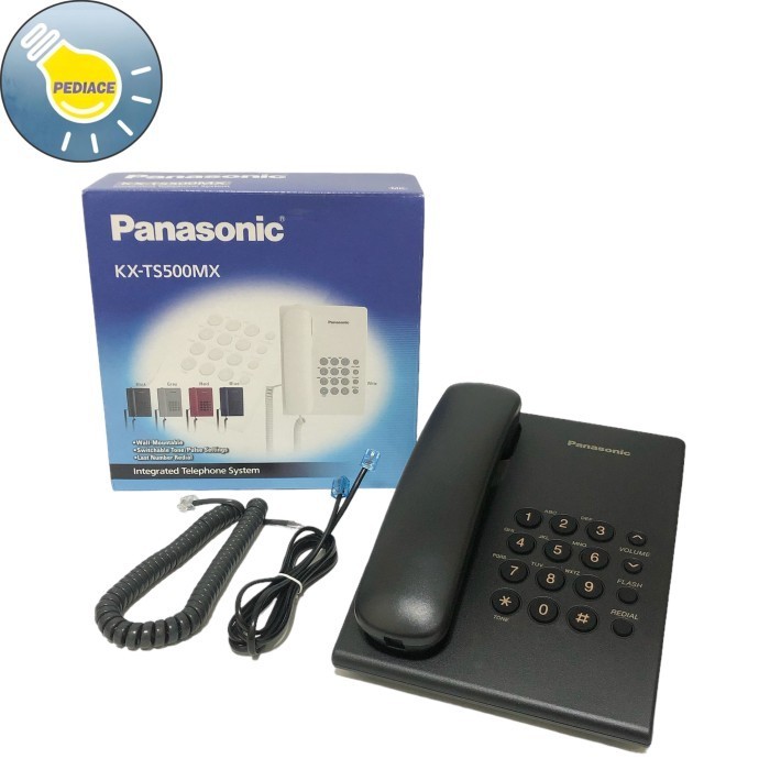 Jual Telepon Panasonic KX-TS500MX Telepon Meja Kantor Warna Hitam | Shopee Indonesia