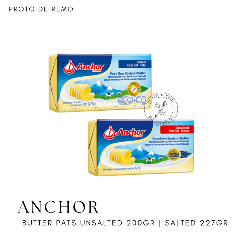 Jual Anchor Butter Pats Unsalted 200gr | Salted 200gr | Shopee Indonesia