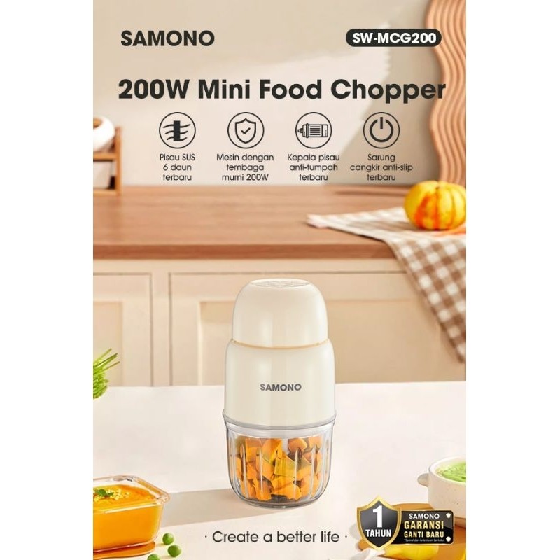 Jual CHOPPER SAMONO SW-MCG200/SW-MCB200 | Chopper Food Processor Samono ...