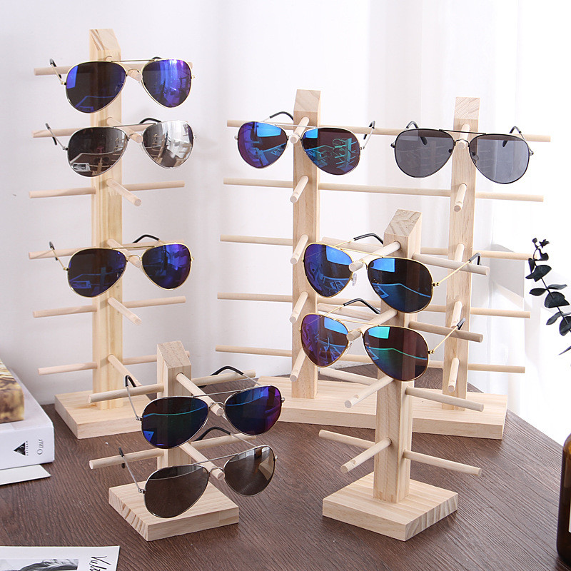 Jual Multi Layers Wood Sunglass Display Rack Shelf Eyeglasses Show ...
