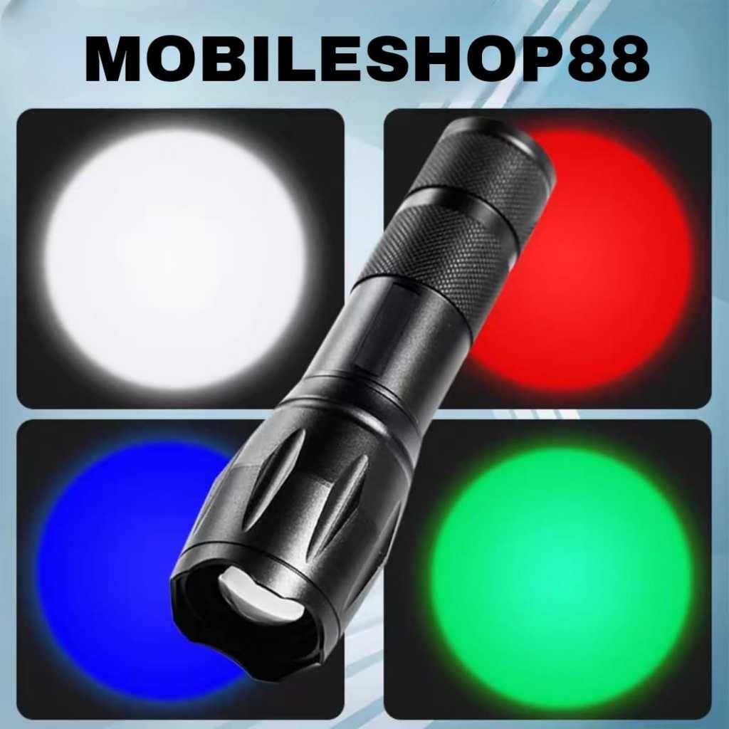 Jual SENTER LED 4 WARNA (PUTIH BIRU MERAH HIJAU) MODE ZOOM BAHAN ...