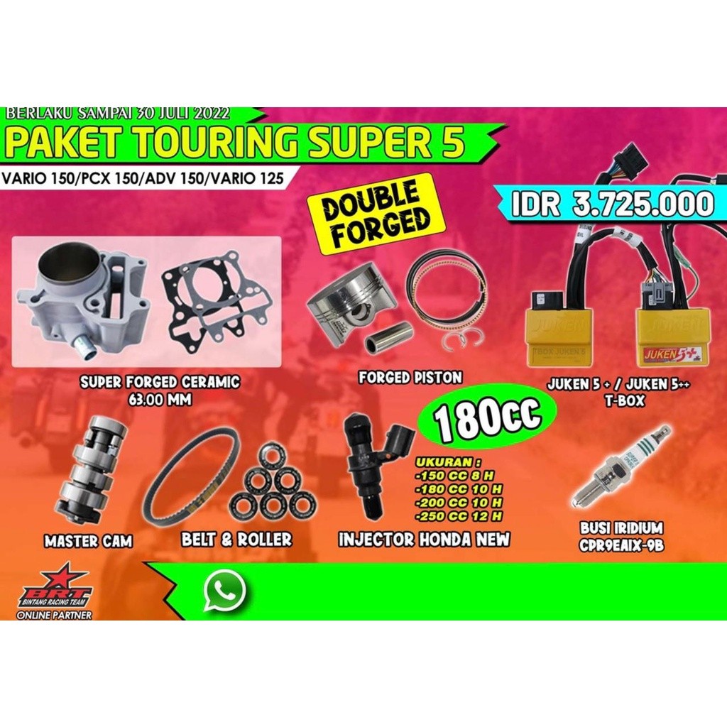 Jual GHIO MOTOR - PAKET BOREUP BRT PAKET TOURING HONDA VARIO 150 / PCX ...
