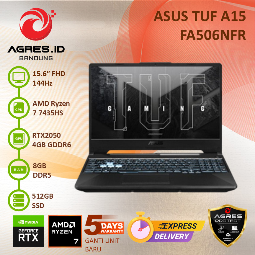 Jual ASUS TUF A15 FA506NF RYZEN 7 7435HS RTX2050 8GB 512GB 15.6" FHD ...