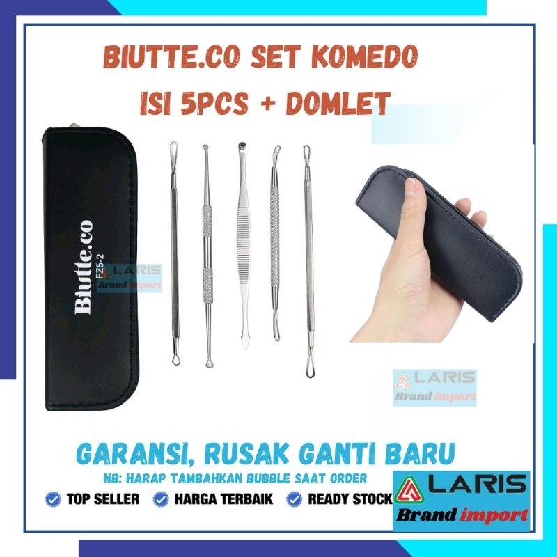Jual Biutte.Co Alat Pencet Jerawat dan komedo Set 5pcs Alat Facial Stainless Steel Bermutu Jarum ...
