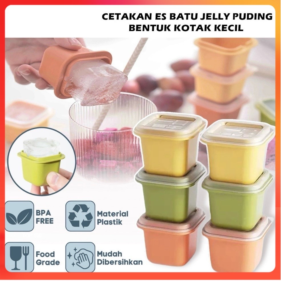 Jual [MDP] CETAKAN ES BATU BENTUK KOTAK KECIL DENGAN TUTUP / ALAT ...