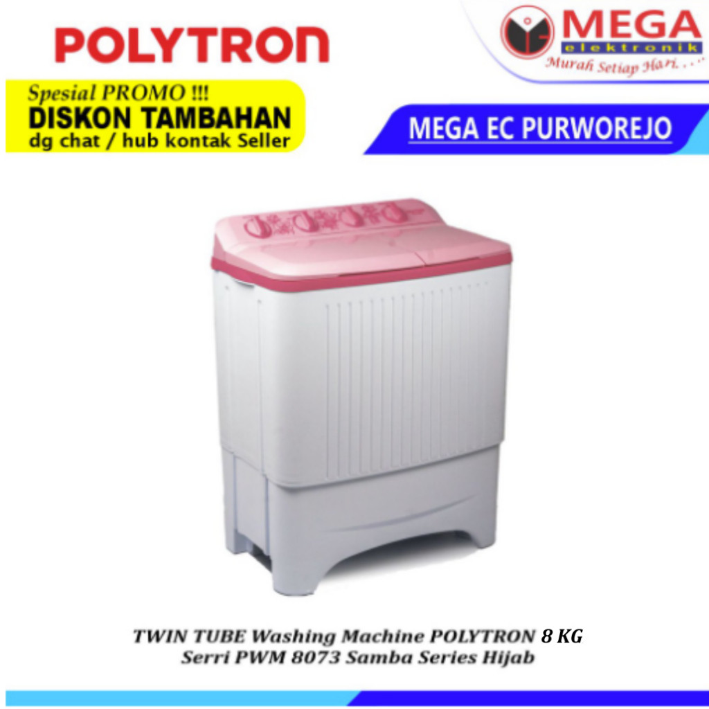 Jual MESIN CUCI POLYTRON 2 TABUNG SERI PWM-8073 KAPASITAS 8KG | Shopee Indonesia