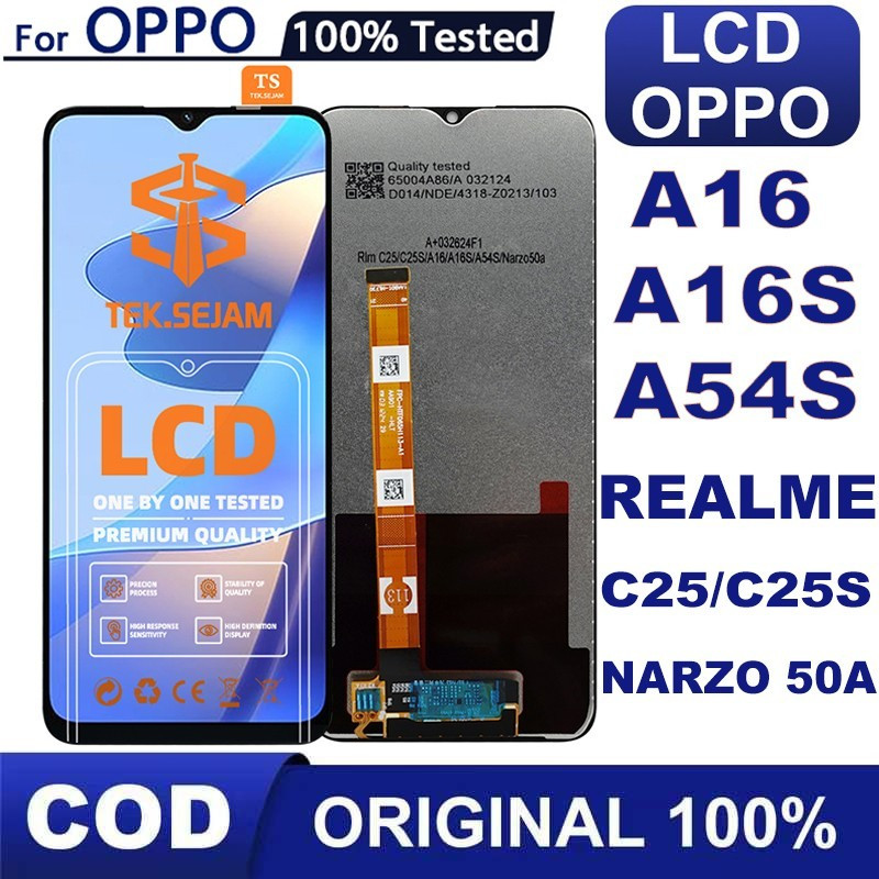 Jual LCD OPPO A16 FULLSET TOUCHSCREEN ORIGINAL hp lcd oppo A16S/A54S REALME C25/C25S Asli Layar ...