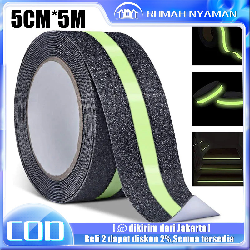 Jual lakban anti licin anti slip tangga safety walk tape glow in the dark 5cm*5m | Shopee Indonesia
