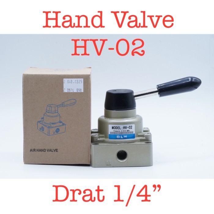 Jual Hand Valve HV - 02 HV02 1/4" Air Pneumatic Hand Control Lever Mechanical Rotary Switch Type ...