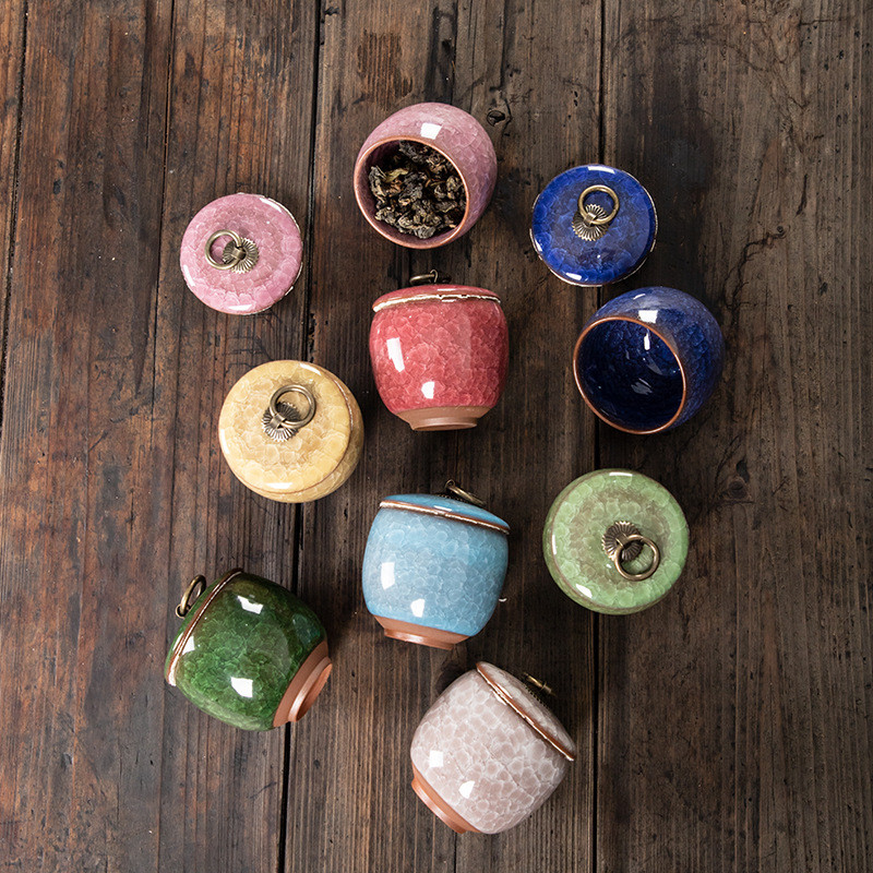 Jual Ceramic Caddies tea container coffee canister porcelain tea caddy ...