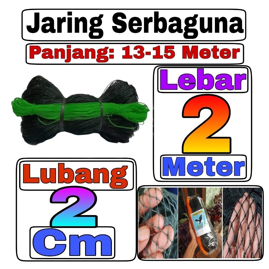 Jual jaring Ayam Jaring Burung Lubang Kecil 2 cm Ukuran Lebar 2 Meter x Panjang 12-15 meter ...