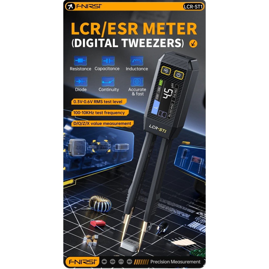 Jual FNIRSI LCR-ST1 Mini Smart Digital Tweezer LCR SMD ESR Tester ...