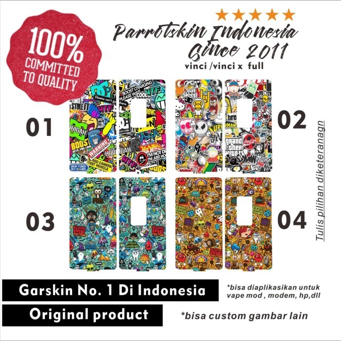 Jual Garskin Skin volta 80w jdm bomb doodle Edition sticker plate by ...