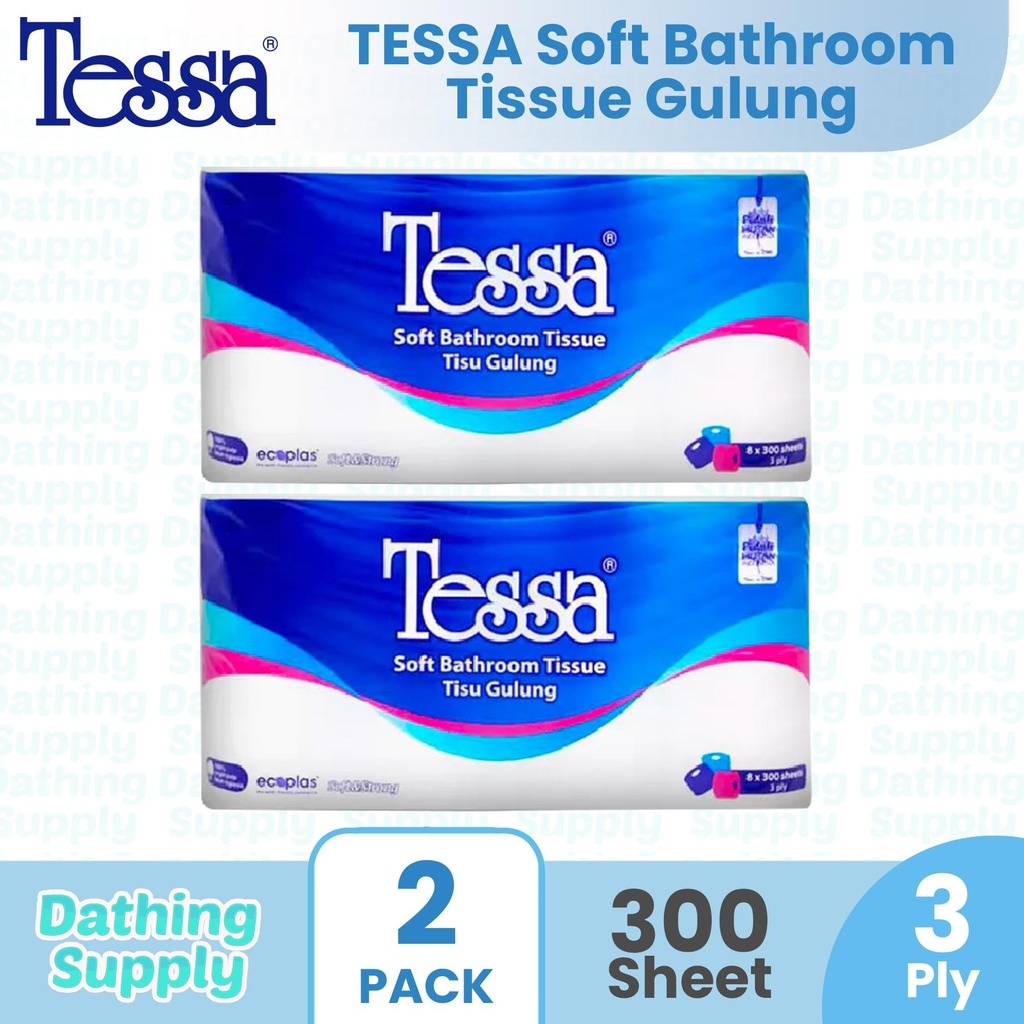 Jual ( 2 PACK ) Tissue Tessa Soft Bathroom Tisu Toilet Isi 8 Roll x 300 ...