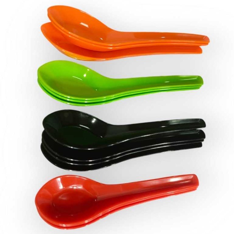 Jual 1 Lusin Sendok Bebek Melamin Tebal Hitam Warna Hijau Orange Merah ...
