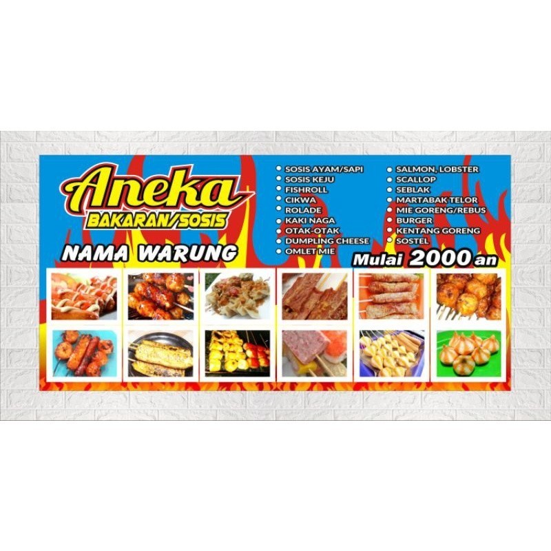 Jual SPANDUK/BANNER ANEKA BAKARAN UKURAN 100 X 50 CM bisa Custom dan ...