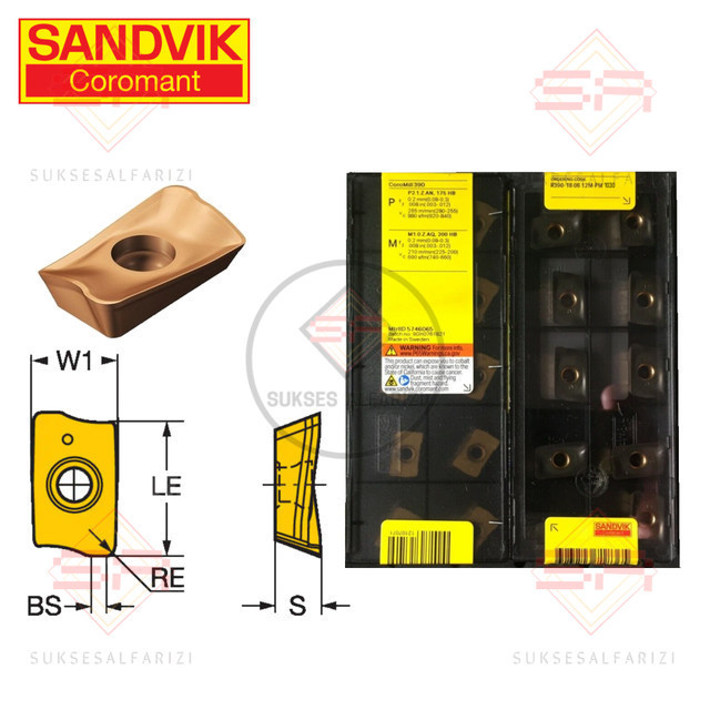 Jual Insert R390 11T304 M-PM SANDVIK Pahat Milling R390 11 T3 04 Mata ...