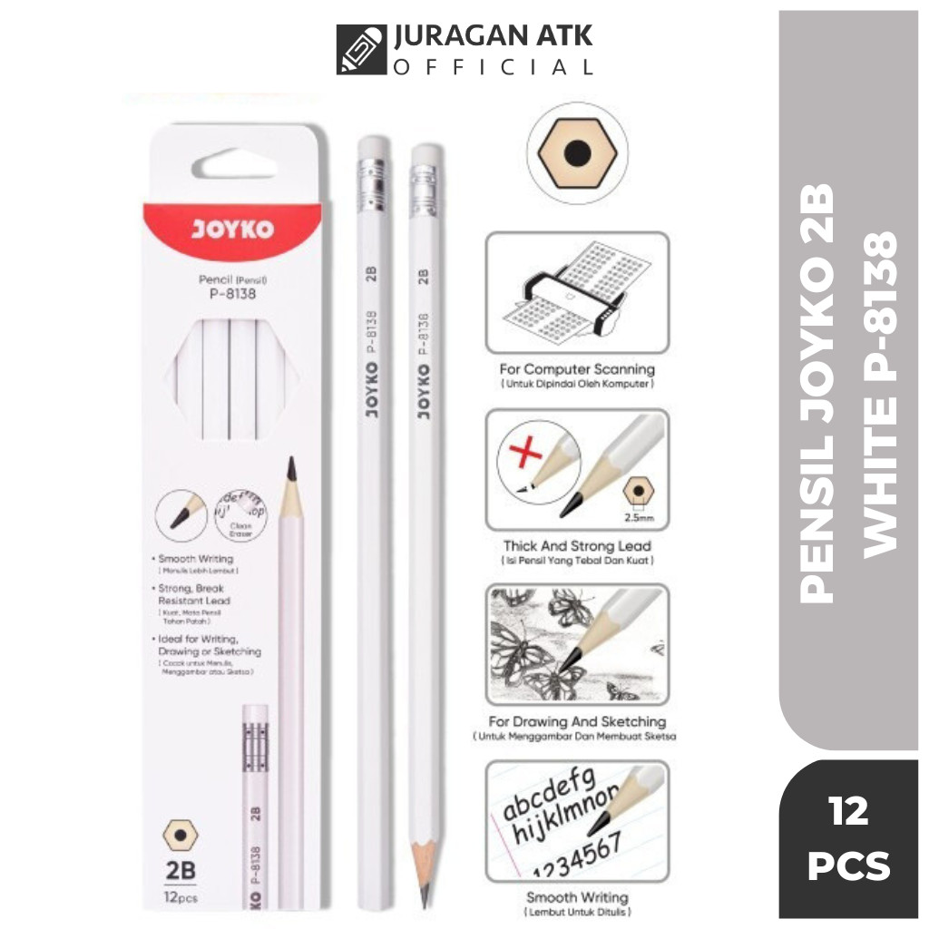 Jual ( 12 Pcs ) Pensil Joyko 2B 1 Box P-8138 / Pencil Joyko 2B 1 Pack ...