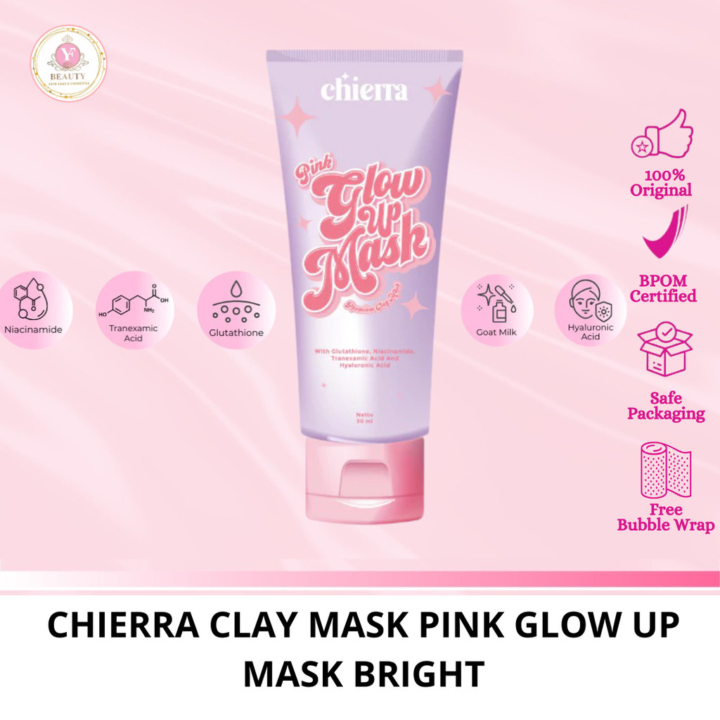 Jual YF Beauty CHIERRA CLAY MASK PINK GLOW UP MASK BRIGHT | Shopee ...